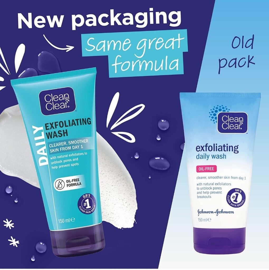 Clean & Clear Exfoliating Daily Wash,150ml, Face Wash with Cleanser ...